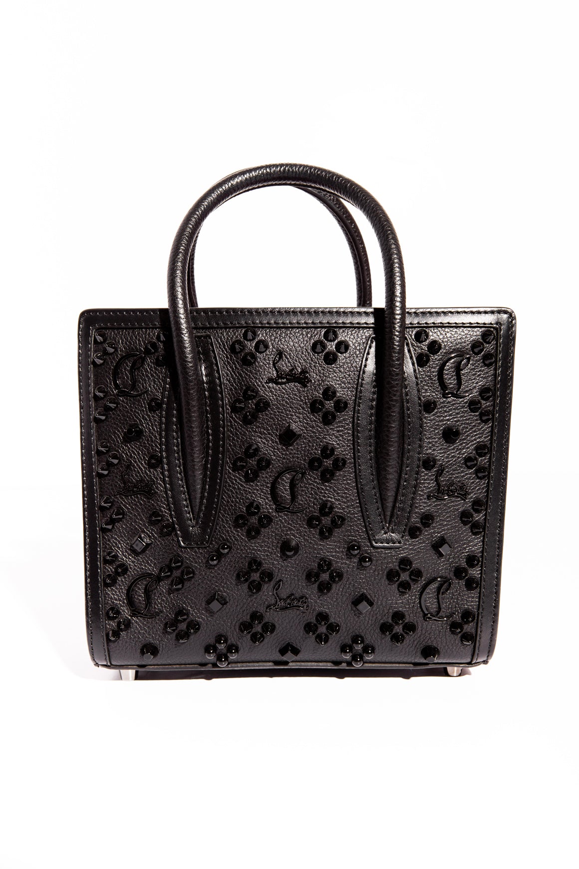 LOUBOUTIN Black Studded "Paloma" Mini Top Handle Bag | MOSS Consignment